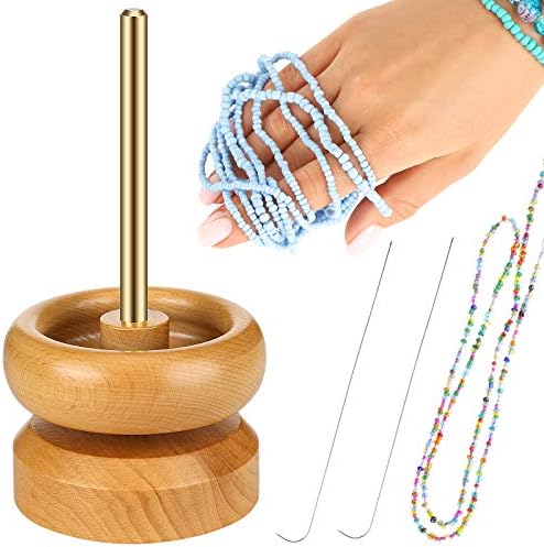 Hoteam Bead Loader Wooden Bead Spinner Jewelry Making Bead Holder and 2 ...