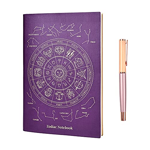 Buy Zodiac Soft Leather Journal with Pen, 12 Constellation Astrology ...