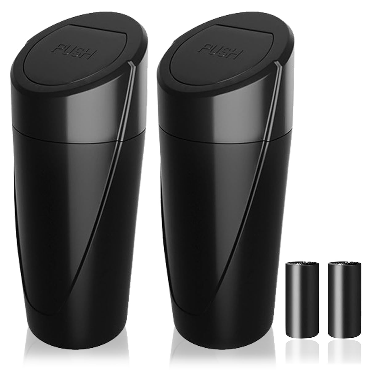 Car Trash Can Bin with Lid - 2 Packs Car Garbage Can Cup Holder - Black ...
