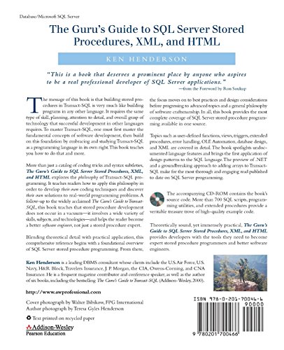 The Gurus Guide To Sql Server Stored Procedures Xml And Html Best Tech Deal And T Ideas 0780