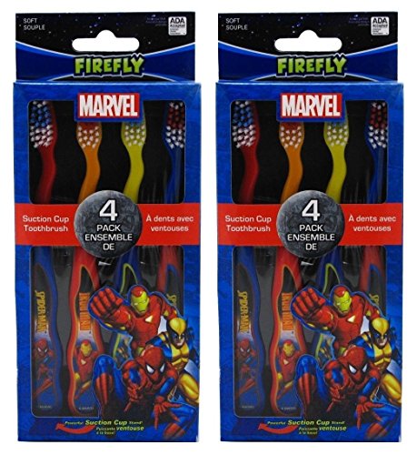 Dr. Fresh Marvel Heroes Standing Toothbrush, 4 Count (Pack of 2) Total ...