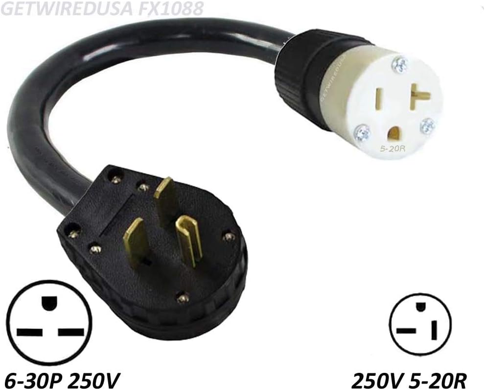 6 30P 3 Pin Male 220 250V Plug To 5 20R 220 250V 3 Prong Female