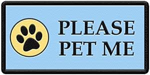 Amazon.com : Please Pet Me - Sew On Patch for Service Dog Vest or ...