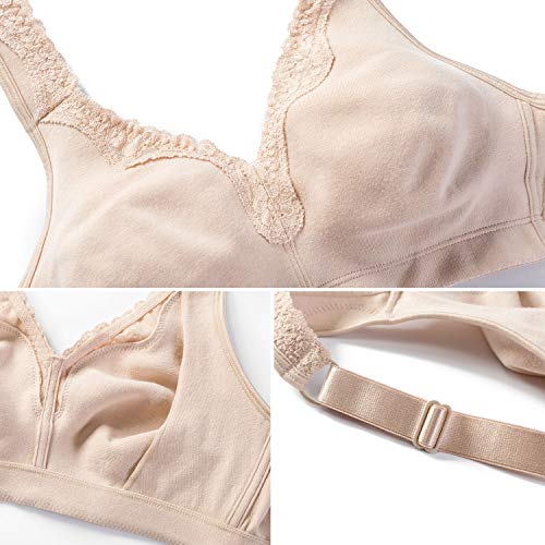 CALVENA Women's Lace Plus Size Full Coverage Non Padded Comfort Cotton ...