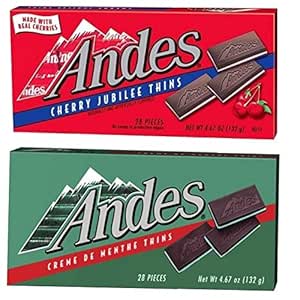 Amazon.com : Andes Creme De Menthe & Cherry Jubilee Thins - 28 pieces ...