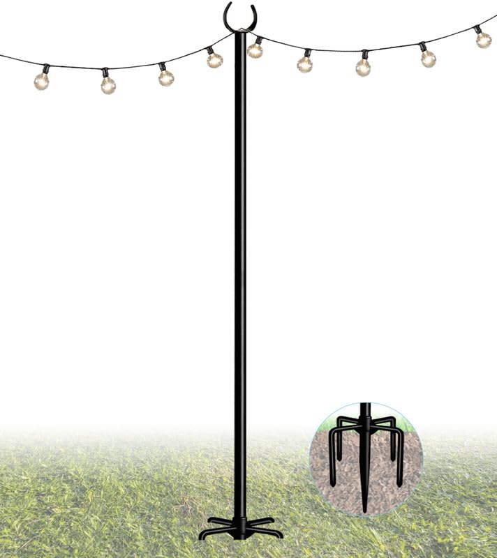 Sungaryard String Light Pole Stand for Outdoor String Lights Hanging ...