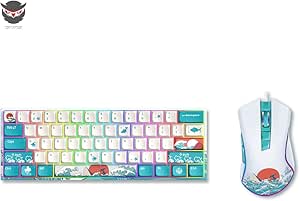 Amazon.com: COSTOM XVX M61 Mechanical Keyboard(Coral Sea, Gateron Brown ...