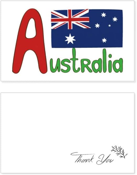 Australia National Flag Red Blue Pattern Thank You Card Birthday Paper ...