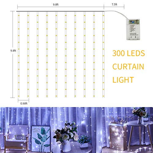 Curtain String Lights for Bedroom Twinkle - 300 Led Fairy String Lights ...