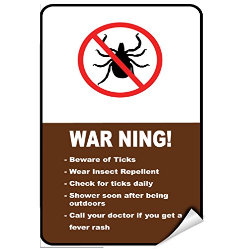 Buy Warning! Beware Of Ticks Wear Insect Repellent Check Ticks LABEL ...