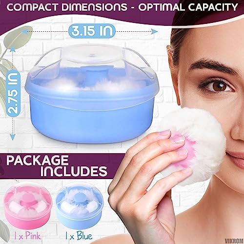 Baby Powder Container with Puff - 2Pcs Body Powder Puff with Handle ...