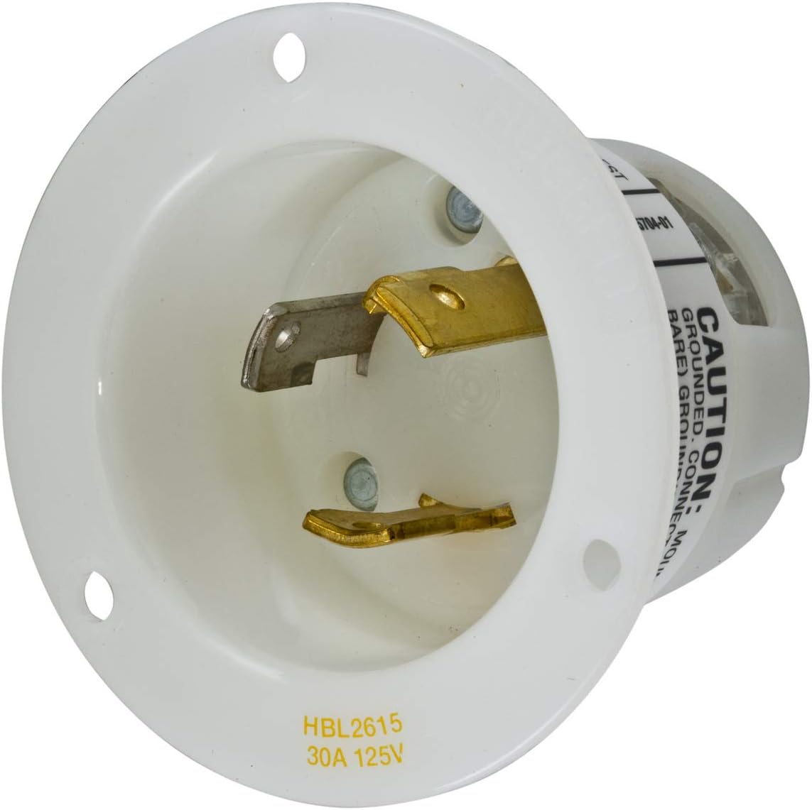 HUBBELL HBL2615 AC Flanged Inlet NEMA L5-30 Male White, Outlets ...