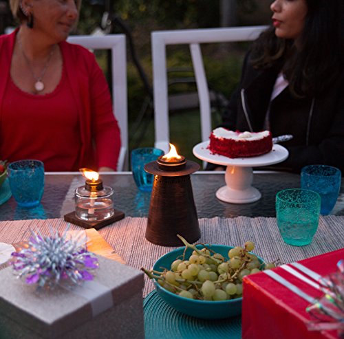 TIKI® Brand 7.5-Inch Clean Burn Fire Pillar Metal Table Torch, Copper 3 ...