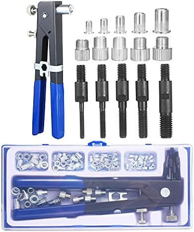Pepisky 86PCS Rivet Nut Tool Kit Set Blind Rivet Nut Hand Riveter ...