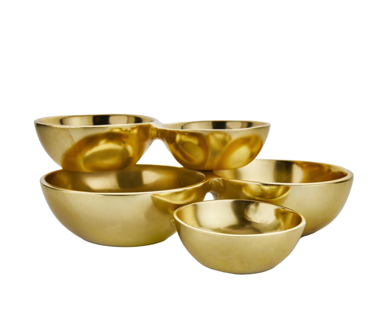 Godinger Gold Metal Cluster Appetizer, Dessert, Fruit Bowls, Set of 5 ...