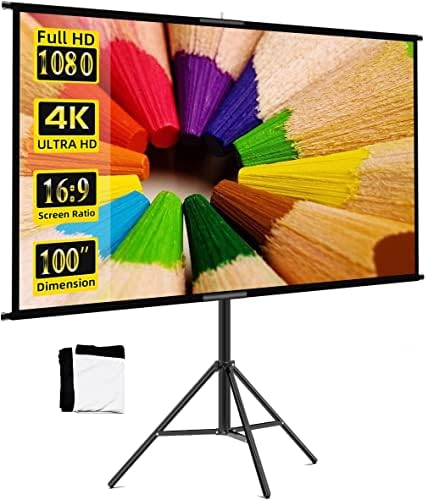 Portable 84 Inch 1080P Projector Screen Tripod Stand - Mobile ...