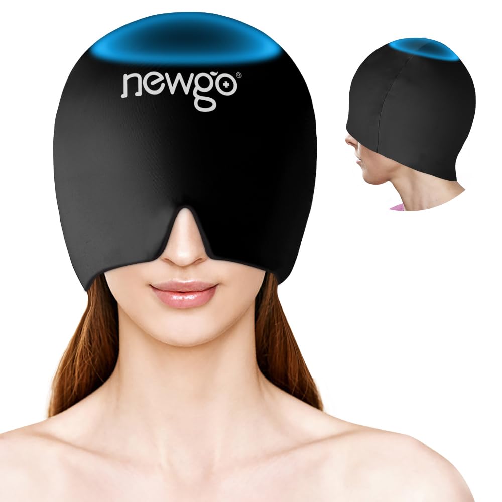 NEWGO Migraine Relief Cap Headaches Ice Cap with Top Coverage, Hot and ...