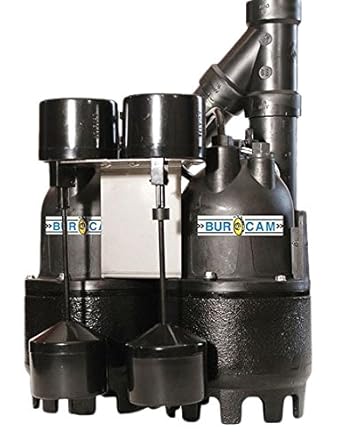 BurCam 300828TWP Submersible Duplex Sump Pump, 1.5" Discharge with 1.25 ...