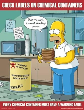 Simpsons Chemical Safety Poster - Check Labels on Chemical Containers ...