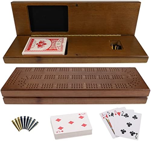Crib Board Wooden Cribbage Board Game Set,Traditional Cribbage Board ...