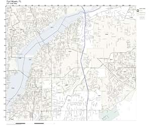 Amazon.com: ZIP Code Wall Map of Fort Myers, FL ZIP Code Map Laminated ...