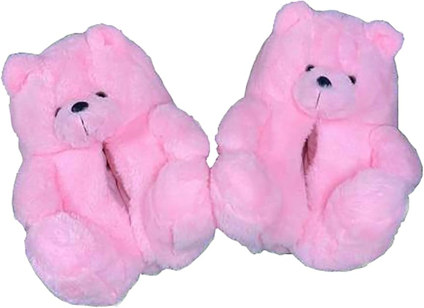 DreamQi Cute Teddy Bear Slippers Fashion Soft Plush Teddy Bear House ...