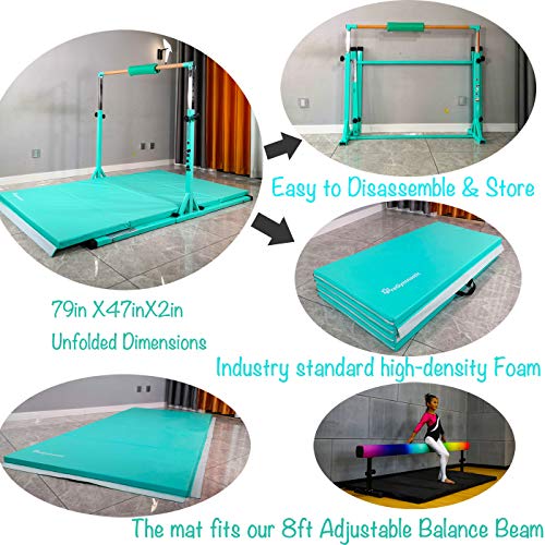 PreGymnastic Updated Gymnastics Set -6ft/8ft Base No Wobble Expandable ...