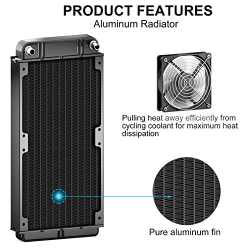 Clyxgs Water Cooling Radiator, 12 Pipe Aluminum Heat Exchanger Radiator ...