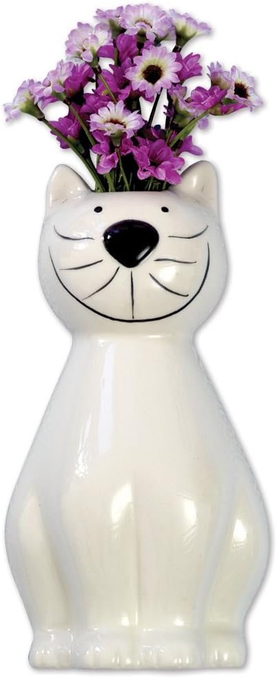 Bits and Pieces - Whimsical Ceramic Cat Hanging Vase - Adorable Wall ...