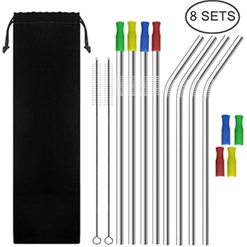 Amazon.com: Stainless Steel Drinking Straws, Fits Yeti, RTIC 20 Ounce ...
