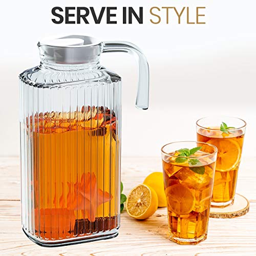 Fridge Pitcher – 60 OZ. Glass Water Fridge Pitcher with Lid By Home ...