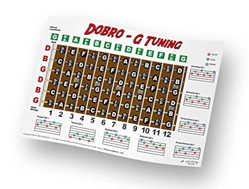 Dobro G Tuning Resonator Guitar Fretboard Note & Rolls Chart ...