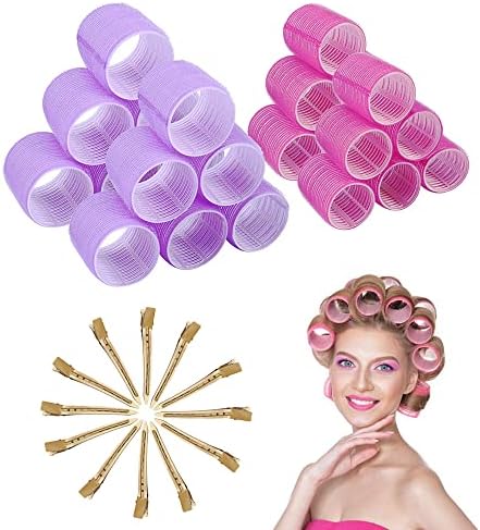 Homarket Hair Curlers Rollers, 36Pcs Jumbo Big Hair Roller Sets with ...