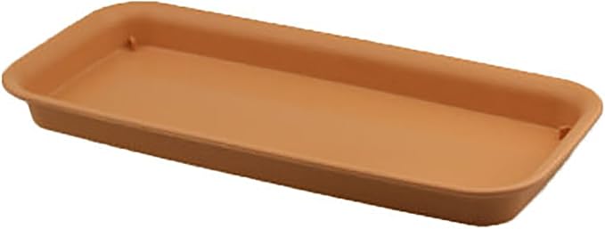 12 Inch Plastic Rectangular Planter Tray Flower Pot Saucer, Light Brown ...
