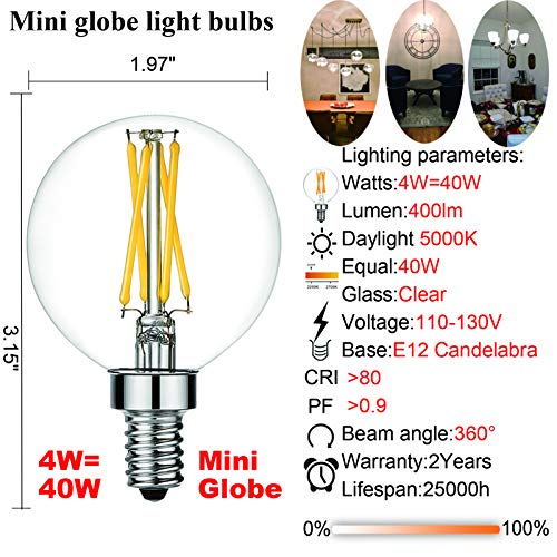 60W Equivalent 600 Lumen Dimmable CRLight 6W 5000K LED Candelabra Bulb ...