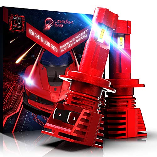 LIGHTENING DARK H7 LED Headlight Bulb, Super Bright 12000Lm 6500K Cool ...