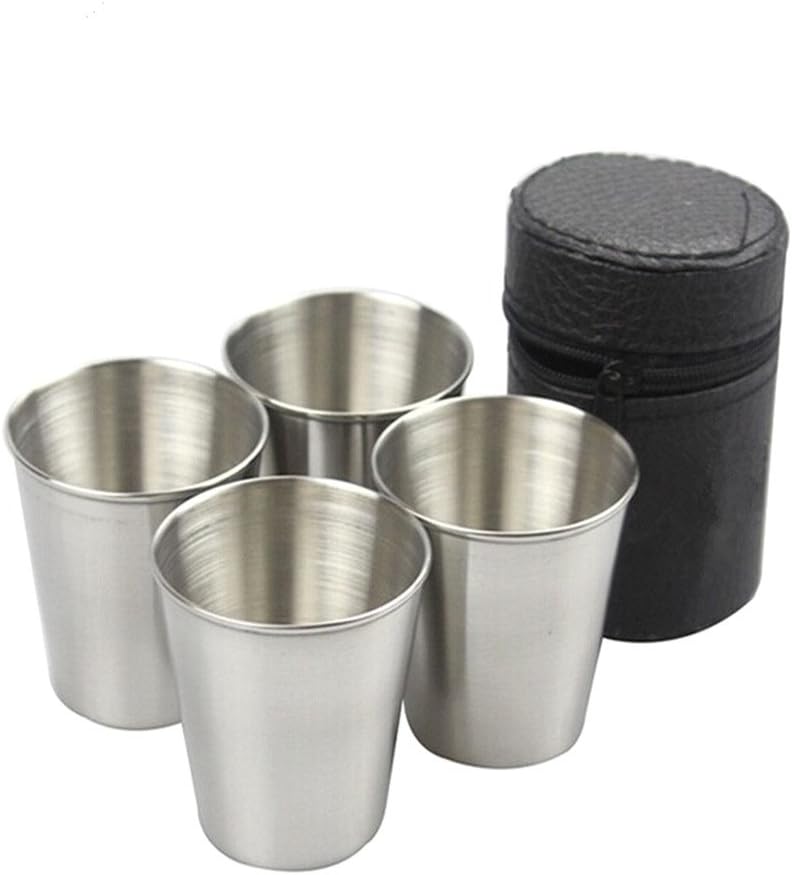Amazon.com: Yueton Set of 4 Stainless Steel Shot Cups Drinking Vessel ...