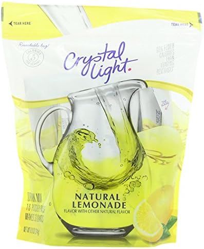 Crystal Light Sugar-Free Lemonade Naturally Flavored Powdered Drink Mix 16 Count Pitcher Packets ...