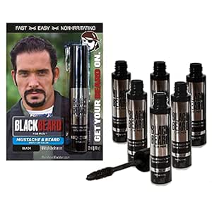 Amazon.com : Blackbeard for Men Formula X Instant Mustache, Beard ...