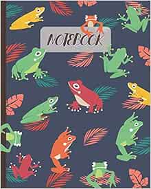 Notebook: Cute Frogs Cartoon Cover - Lined Notebook, Diary, Track, Log ...