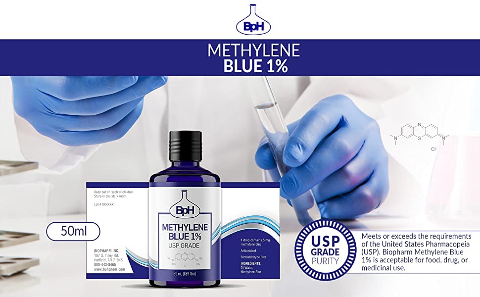 Methylene Blue, USP (Pharmaceutical) Grade, 1% Solution (0.5 mg per ...