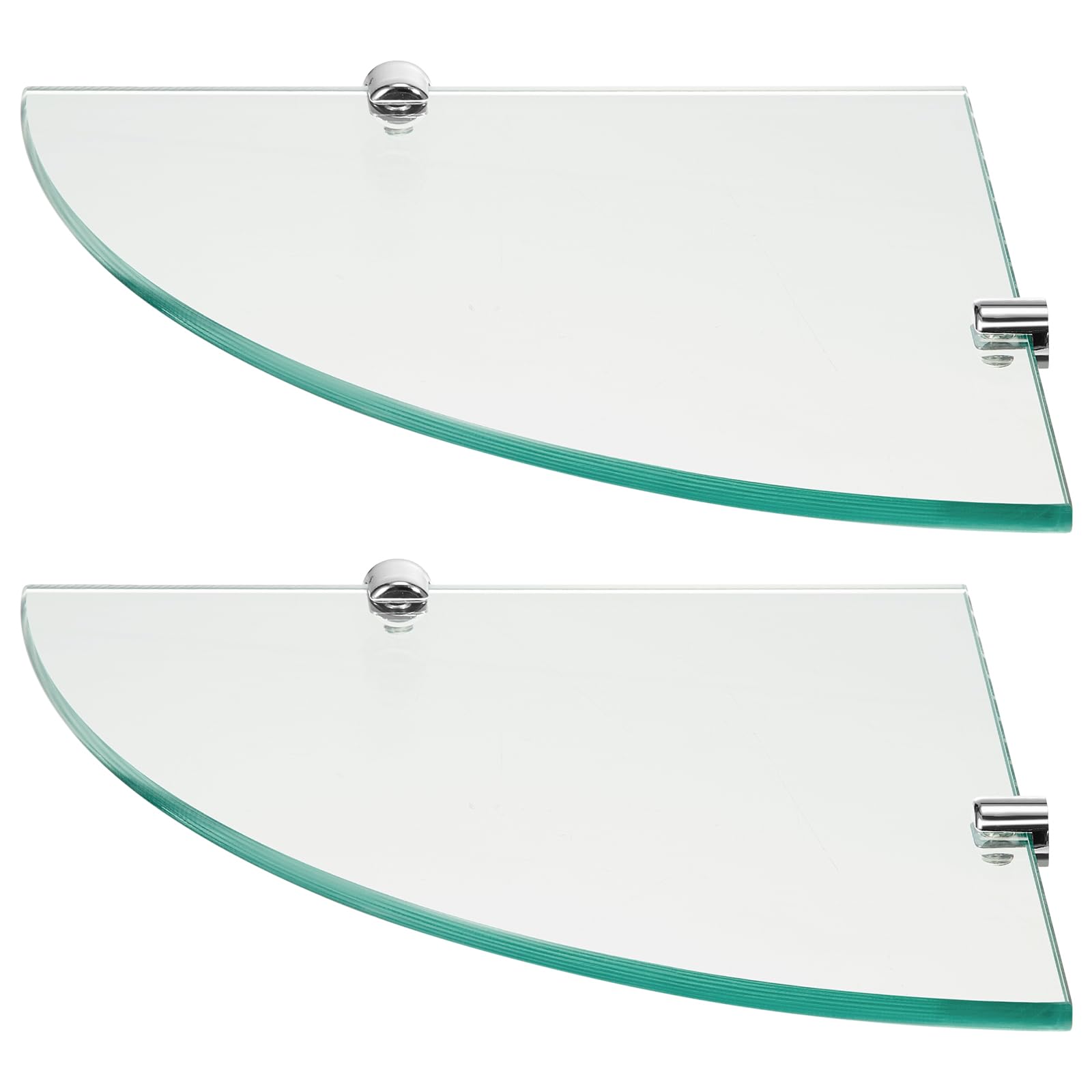 Crowye 2 Pack Glass Corner Shower Shelves 2 Tier Shelves Shower Caddy ...