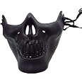 Amazon.com: Vaguelly Halloween Masks, Skull Masks Black Half Skull ...