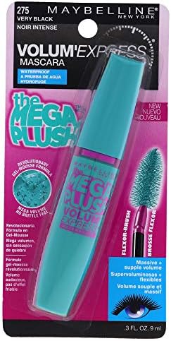 Maybelline New York Volume Express Mega Plush Waterproof Mascara, Very ...