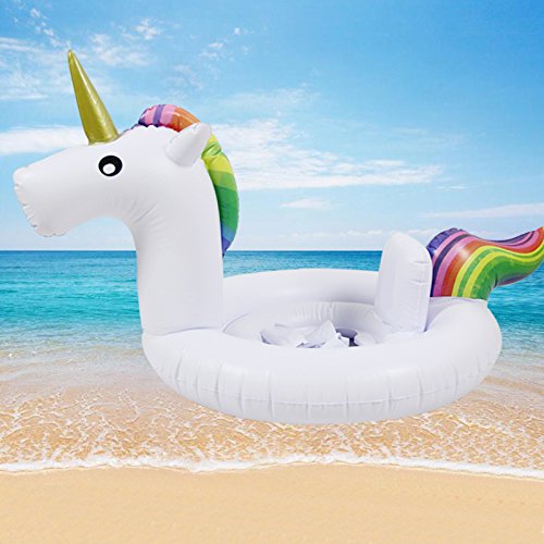 Inflatable Float Swimming Aids Pool Unicorn Swim Ring White Animal ...