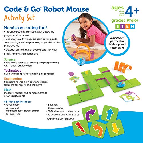 Learning Resources Code & Go Robot Mouse Activity Set, 83 Pieces, Ages 4+, Screen-Free Early ...