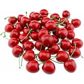 Amazon.com: Jowxsx 20Pcs Red Artificial Cherries, Fake Fruit Decor ...