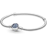 Amazon.com: PANDORA Pandora Moments Double Wrap Barrel Clasp Snake ...