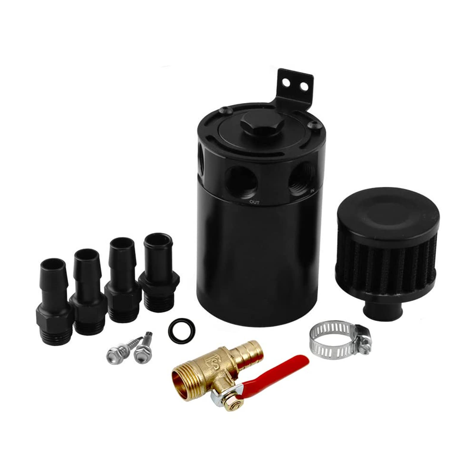 Sporacingrts 3 Port Oil Catch Can, 1 oulet + 2 intlet Compact Baffled ...