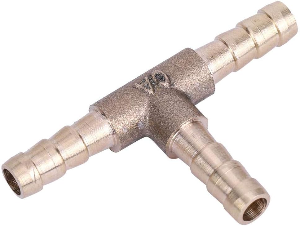 3 Way Brass T Piece Fuel Hose Joiner Connector Barbed Hose Fittings for ...
